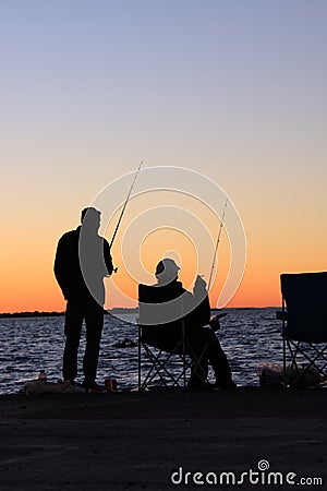 Fishing. Sunset Silhouettes Royalty-Free Stock Photo | CartoonDealer ...