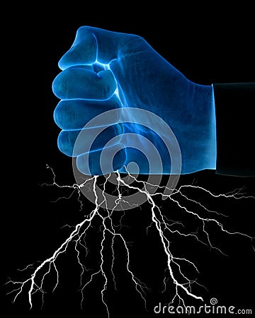 Fist With Lightning Stock Image - Image: 3599611