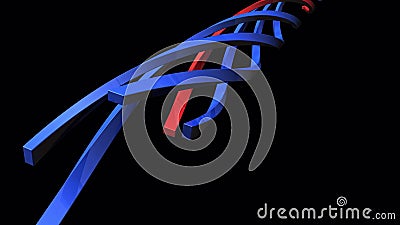 Five Arrows that Advance while Entwining in a Spiral. Abstract Concept ...