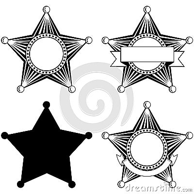 Five Pointed Sheriffs Star Set Cartoon Vector | CartoonDealer.com #85880175