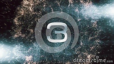 Five Seconds Countdown with Abstract Blue Grid Digital Technology Stock ...