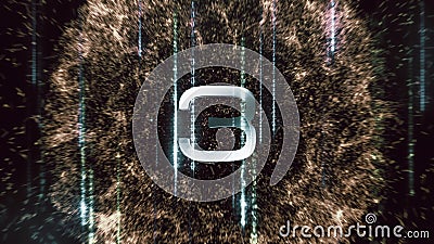 Five Seconds Countdown Timer with Abstract Matrix Animation Stock ...