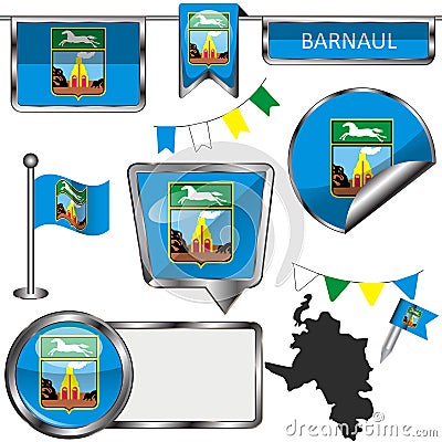 Flag Of Barnaul, Russia Vector Illustration | CartoonDealer.com #175604236