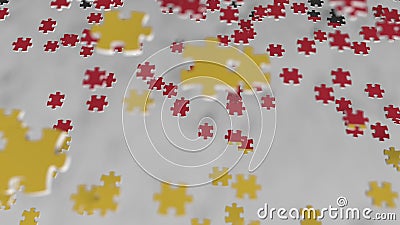 Flag of Germany Being Made with Jigsaw Puzzle Pieces. German Problem ...