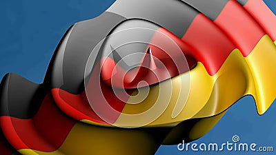 German Flag Waving with Circular Double Sided Waves - 3D Rendering ...