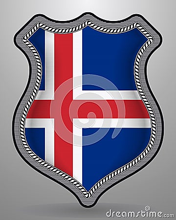 Flag Of Iceland. Vector Badge And Icon | CartoonDealer.com #111913773