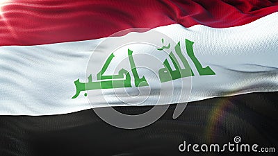 Flag of Iraq Waving on Sun. Seamless Loop with Highly Detailed Fabric ...