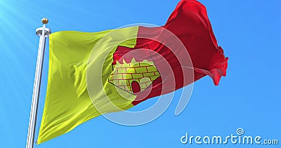Flag of Oujda in Morocco. Loop Stock Footage - Video of banner, isly ...