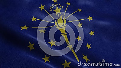 State of Indiana Flag Seamless Looping Waving Animation Stock Footage ...