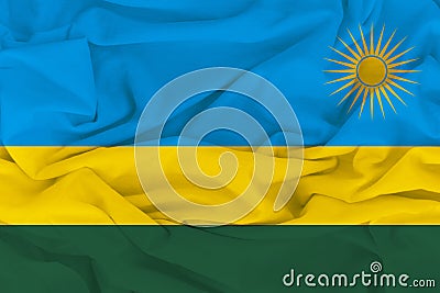 Flag Of Rwanda, Rwanda Flag, National Symbol Of Rwanda Country. Fabric ...