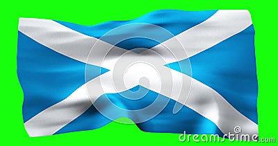 Flag of Scotland Realistic Waving on Green Screen. Seamless Loop ...