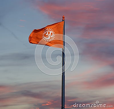 Flag With A Sign Om Or Aum Stock Image - Image: 21782551