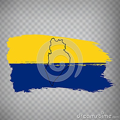 Flag Of State Perlis From Brush Strokes. High Quality Map And Flag ...