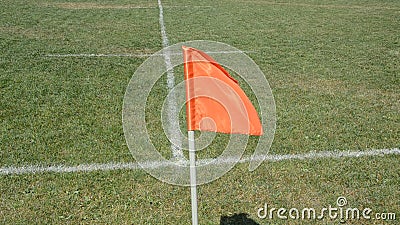 Flag Waving in the Wind on the Football Field Stock Video - Video of ...