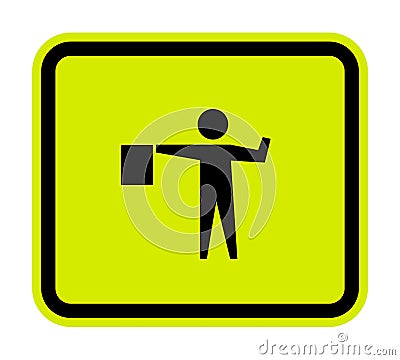 Flagger Ahead Symbol Sign Isolate On White Background,Vector ...