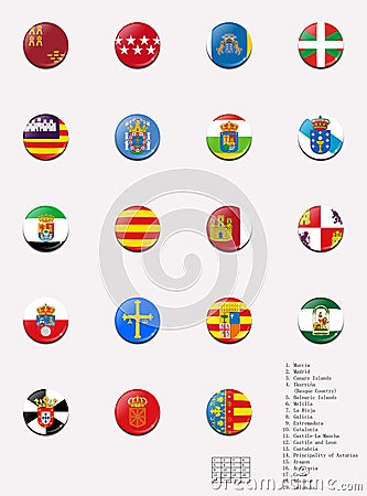 Flags Balls Of The Spanish Autonomous Communities Royalty Free Stock ...