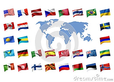 G20 Countries Flags or Flags of the World Element Design Stock ...