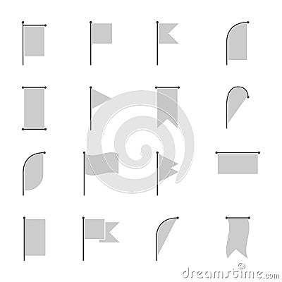 Flags. White Flags Icons, Isolated On White Background. Flag White ...