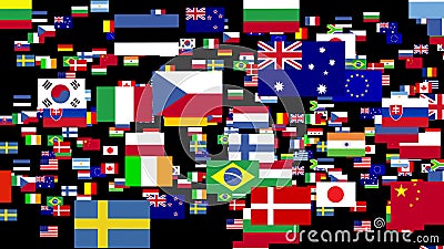 3d World Flag Globe Animation Stock Footage - Video of animation ...