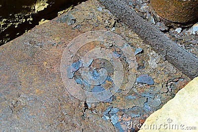 Flakes Of Rust On A Sheet Of Rusty Iron. Background Of Rust. Corrosion ...