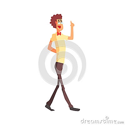 Flamboyant Thin And Tall Know-it-all Guy Character Cartoon Vector ...