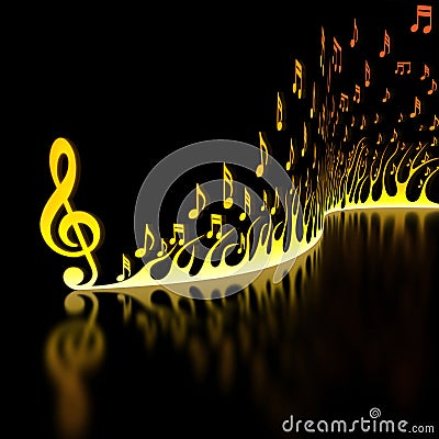 Flame Of Musical Notes Royalty Free Stock Images - Image: 4742739