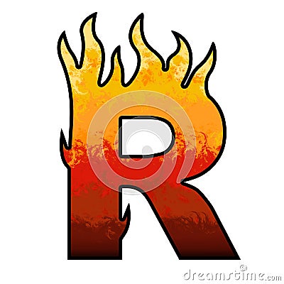 Flames Alphabet Letter R Stock Images - Image: 6476364