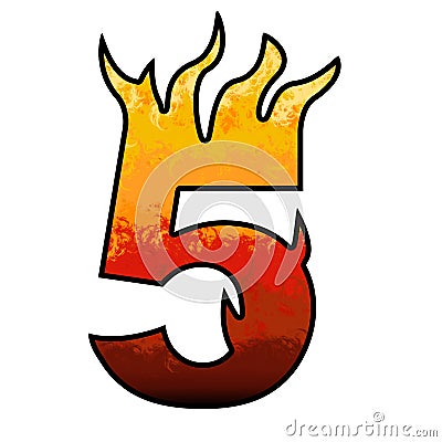 Flames Alphabet Number 5 Five Stock Image - Image: 6479871
