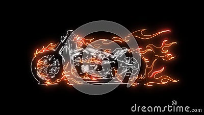 Flaming Motorcycle Ride Laser Animation Light Stock Video - Video of ...