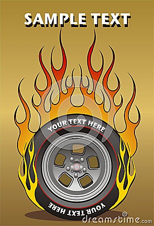Flaming Wheel Vector Illustration | CartoonDealer.com #4853828