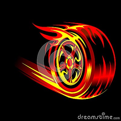 Flaming Wheel Stock Photography - Image: 8141432