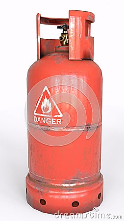 Flammable Gas Cylinder With White Background Royalty-Free Stock Image ...
