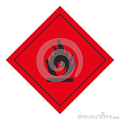 Flammable Sign. GHS Label Cartoon Vector | CartoonDealer.com #304660969
