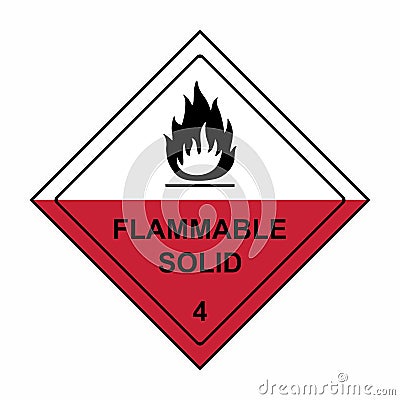 Flammable Solid Sign Or Symbol. Substances Liable To Spontaneous ...