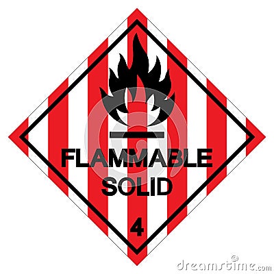 Flammable Solid Symbol Sign ,Vector Illustration, Isolate On White ...