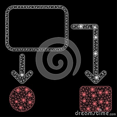 Flare Mesh 2D Flowchart Scheme With Flare Spots Cartoon Vector ...