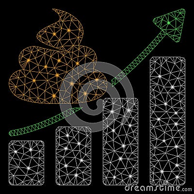Flare Mesh 2D Shit Growing Chart With Flare Spots Cartoon Vector ...