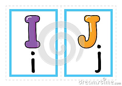 Flash Card Alphabet Vector. Colored Alphabet Flash Cards Vector Free ...