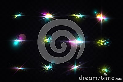 Flash. Realistic Flares Cartoon Vector | CartoonDealer.com #264999901