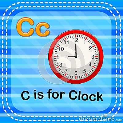 Flashcard Letter C Is For Clock Cartoon Vector | CartoonDealer.com ...