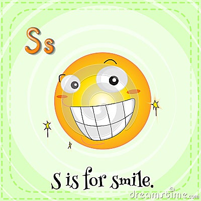 Flashcard Letter S Is For Smile Stock Vector - Image: 60575708