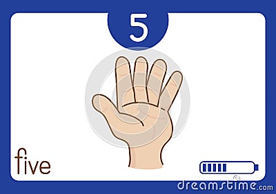 Flashcard Number Five Vector Illustration | CartoonDealer.com #116667404