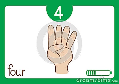 Flashcard Number Four Vector Illustration | CartoonDealer.com #116667366