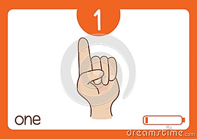 Flashcard Number One Cartoon Vector | CartoonDealer.com #116667393