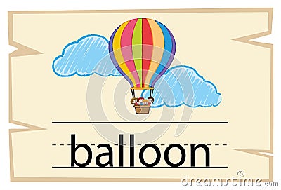 Flashcard For Word Balloon Cartoon Vector | CartoonDealer.com #89748197