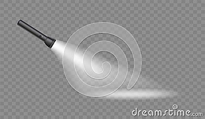 Flashlight On A Transparent Background. Shine Lighting Torch. Vector ...