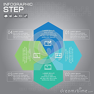 Flat Business Presentation Vector Slide Template With Venn Diagram ...