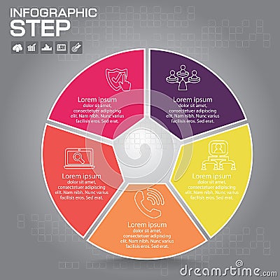 Flat Business Presentation Vector Slide Template With Venn Diagram ...
