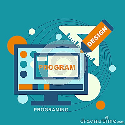 Flat Design Concept Of Programmer Workflow Stock Photography - Image: 38132302