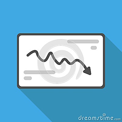 Flat Design. Declining Graph. Royalty-Free Cartoon | CartoonDealer.com ...